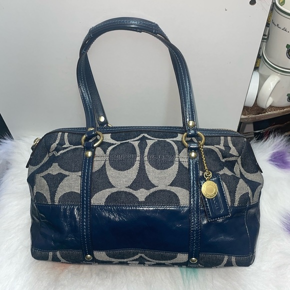 Coach | Bags | Coach Signature Denim Barrel Bag | Poshmark